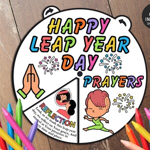 Leap Year Day Prayer Coloring Wheel, Leap Year Activities, Leap Year ...