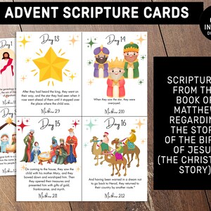 Advent Scripture Cards, Advent Calendar, Watercolor, Floral, Nativity ...
