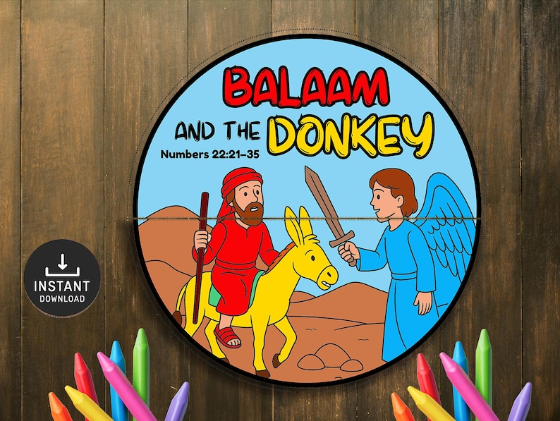 Balaam and the Donkey Bible Story Craft, Sunday School (digital ...