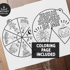 Jesus Shines in Me Coloring Wheel, Printable Bible Activity, Kids Bible ...