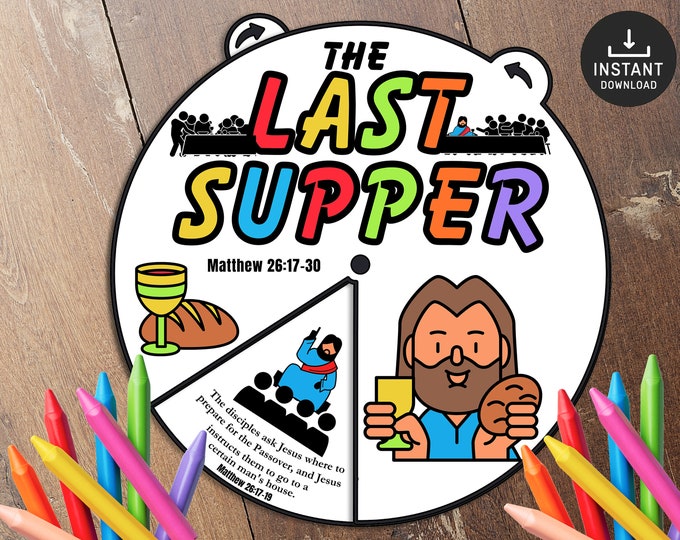 The Last Supper, Printable Passover Coloring Wheel, Easter Holy Week ...