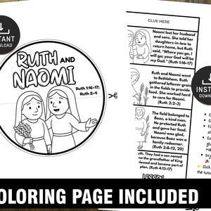 Ruth and Naomi Folding Surprise Bible Story Craft, Kid Bible Lesson ...