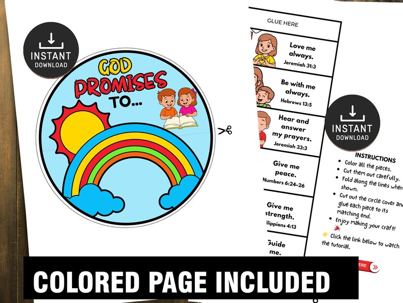 Gods Promises Folding Surprise Bible Craft, Bible Activity, Bible ...