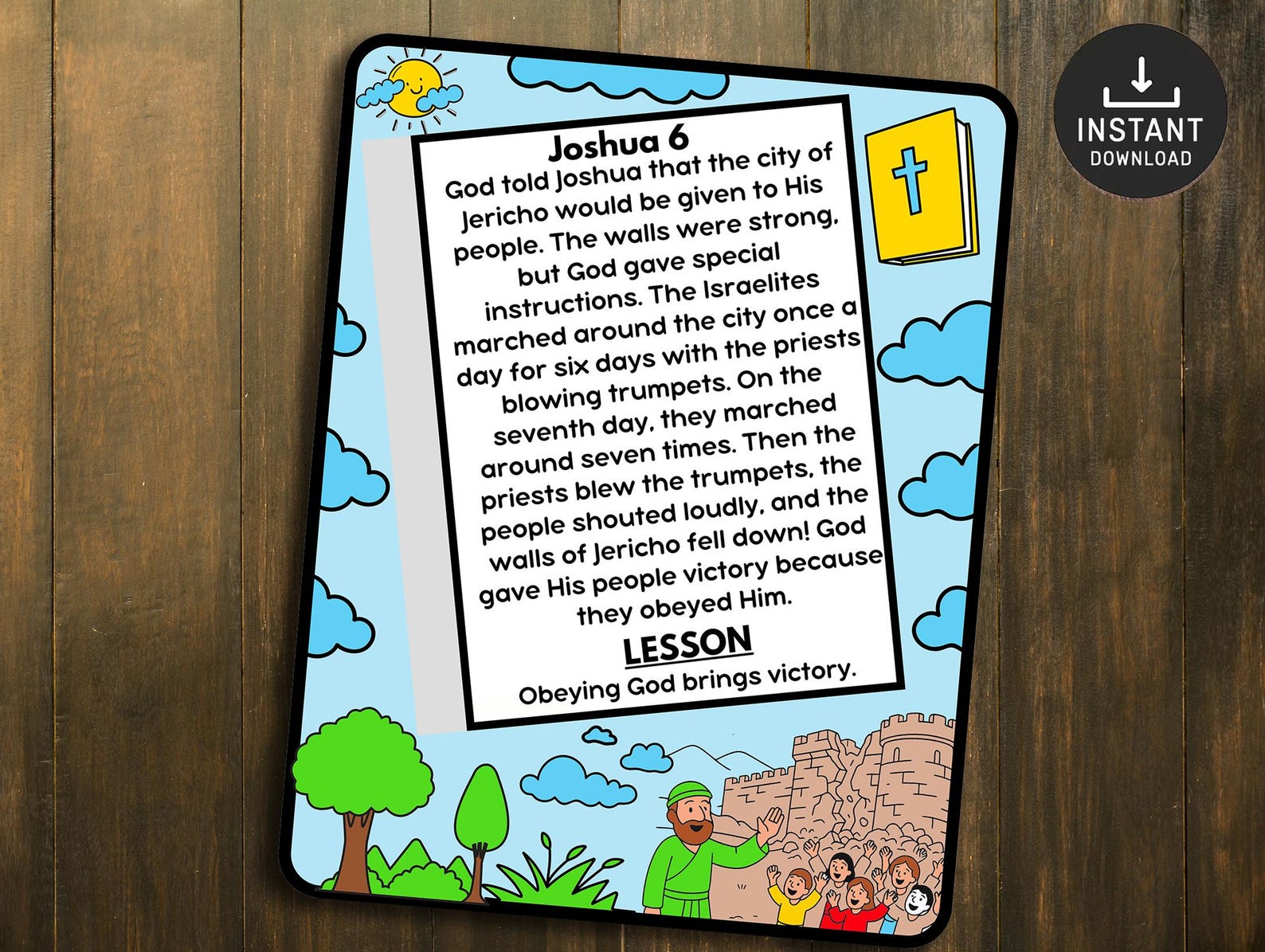 Joshua and the Battle of Jericho Mini Book, Sunday School Craft, Bible ...