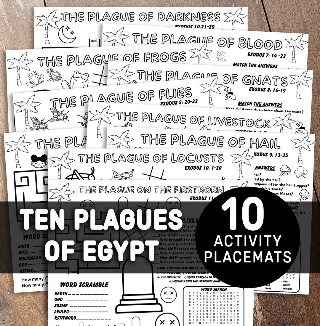 Plagues of Egypt, Bible Activity, Sunday Activities, Bible Placemat ...