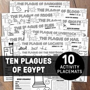 Plagues of Egypt, Bible Activity, Sunday Activities, Bible Placemat ...