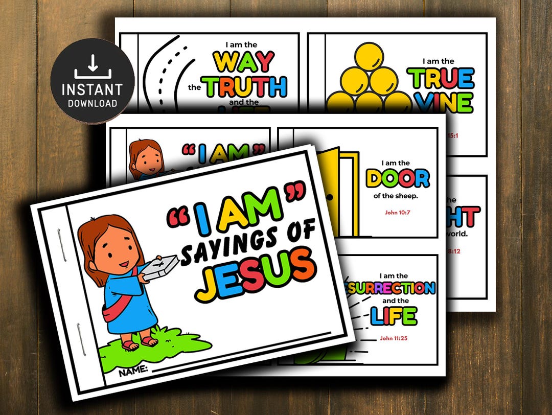 I Am Statements of Jesus Mini Book, Printable Bible Activity ...