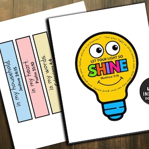 Let Your Light Shine Craft, Sunday School, Great Commission, Jesus ...