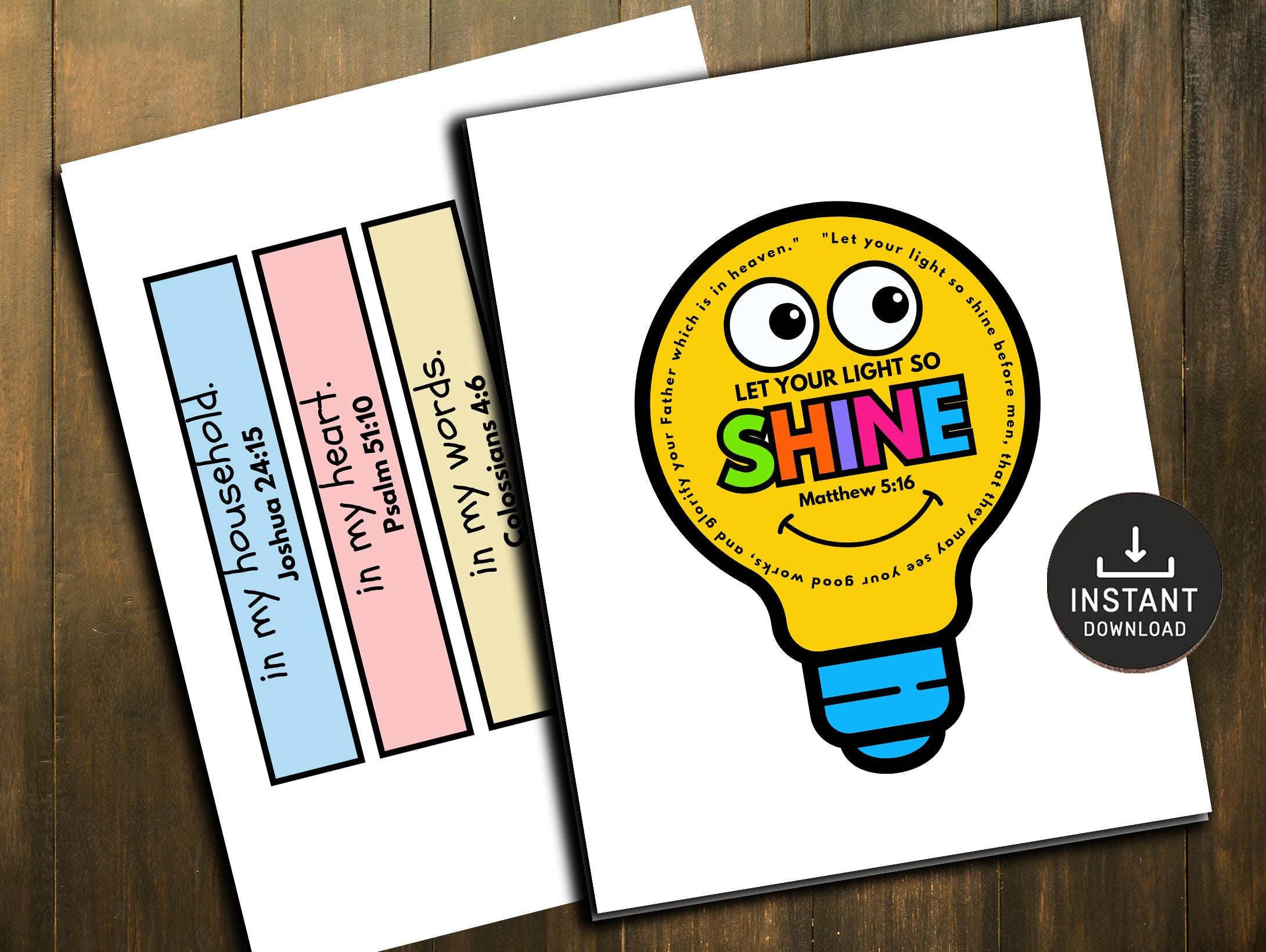 Let Your Light Shine Craft, Sunday School, Great Commission, Jesus ...