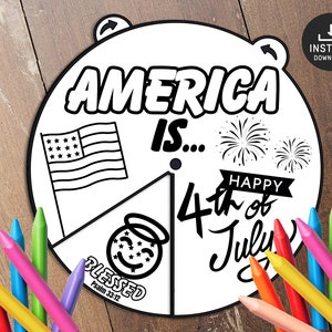 4th July Activity Coloring Wheel, Freedom in Jesus, July 4th Bible ...