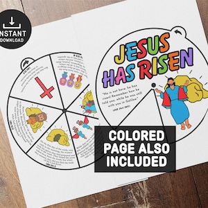 Easter Sunday Craft, Easter Sunday Bible Story Wheel Craft, Easter ...