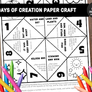 Days of Creation Paper Craft, Bible Story Activity, Sunday School Craft ...