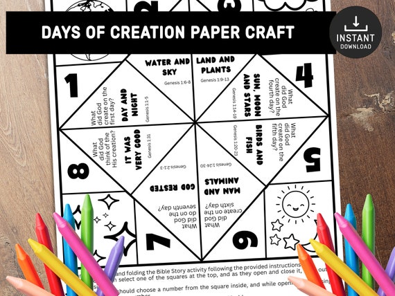 Days of Creation Bible Story Activity, Sunday School Craft ...