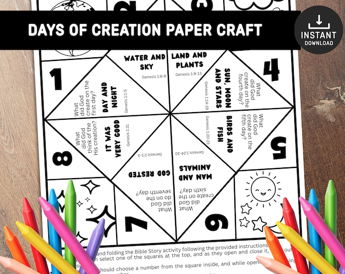 Days of Creation Bible Story Activity, Sunday School Crafts, Genesis 1 ...