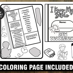 Books of the Bible Mini Book, Old & New Testament, Bible Activity, Kids ...