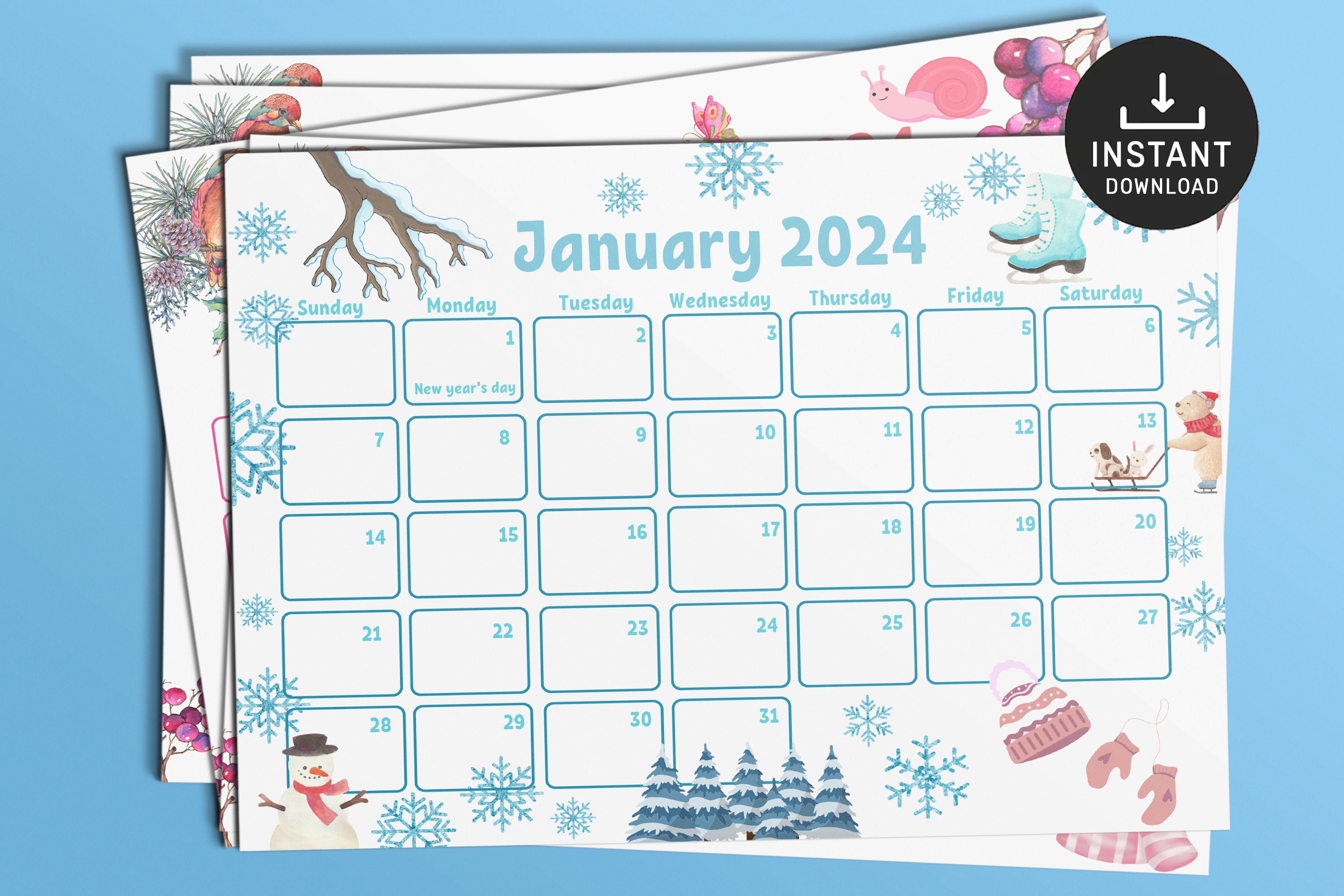 Printable Calendars, Printable Kids Calendars, 2024 Calendars ...