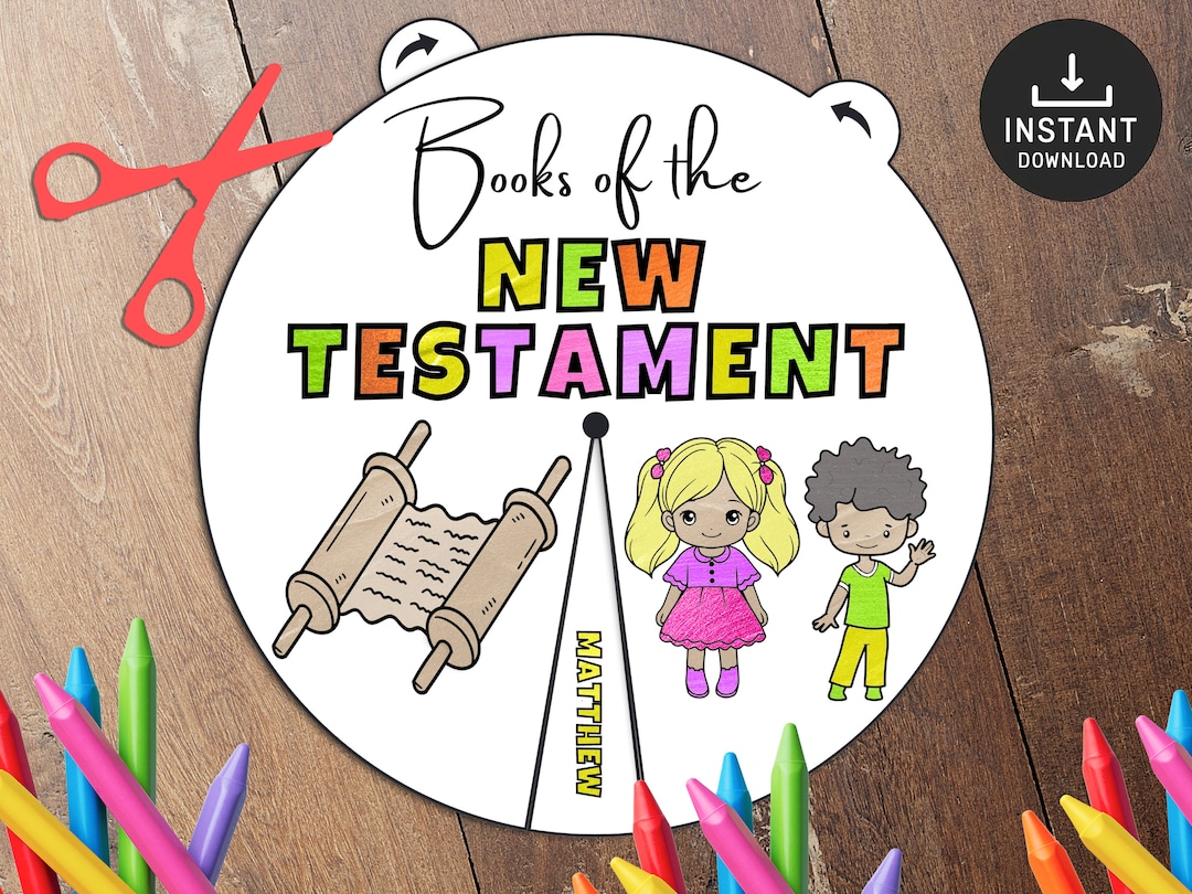 Books of the Bible, New Testament Coloring Wheel, Printable Bible ...
