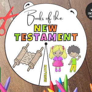 Books of the Bible, New Testament Coloring Wheel, Printable Bible ...