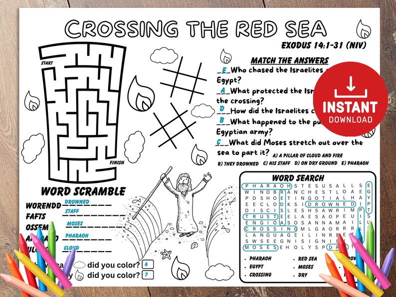 Crossing the Red Sea Craft, Bible Activity, Sunday Activities, Bible ...