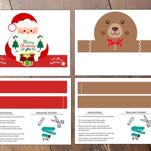 Christmas Paper Crowns Coloring Activity Printable Kids Craft Hats ...