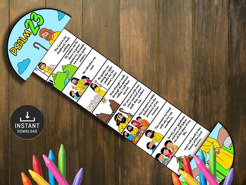 Psalm 23 Bible Story Craft, Folding Surprise Book (digital Download) - Etsy