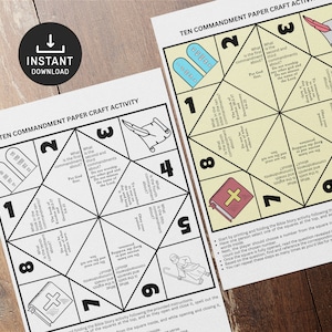 Ten Commandments Bible Story Activity, Sunday School Craft, Printable ...