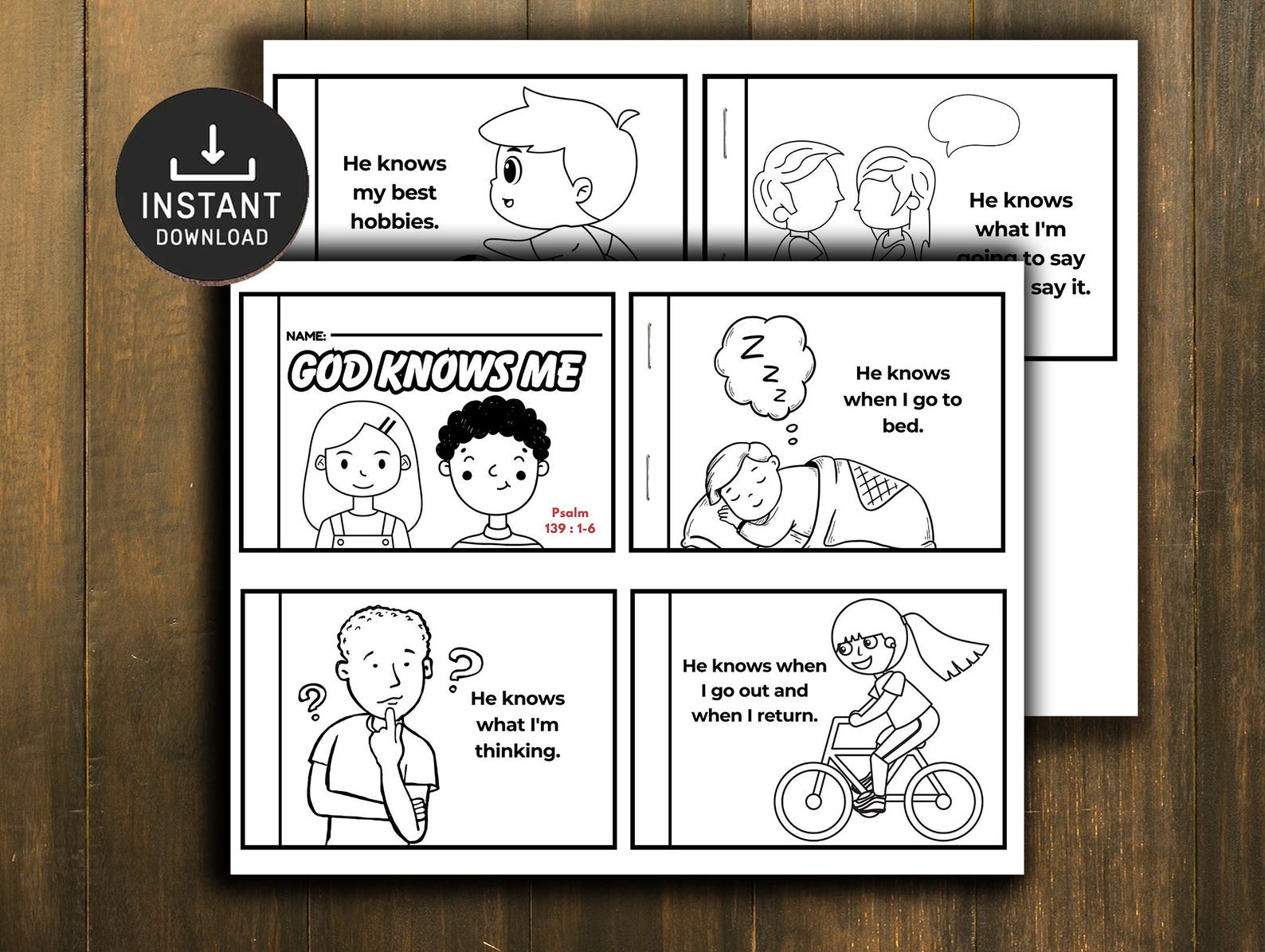God Knows Me Mini Book, Psalm 139, Bible Story Activity, Bible Lesson ...