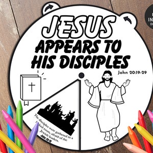 Jesus Appears to His Disciples Coloring Wheel, Easter Craft, Bible ...