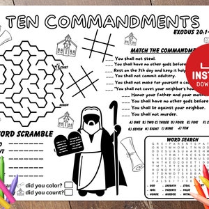 Ten Commandments, Bible Activity, Sunday School Activities, Bible ...
