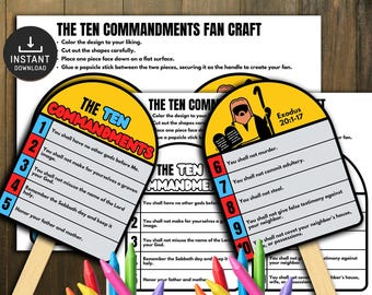 10 Commandments Pocket Craft for Kids | Bible Coloring Activity ...