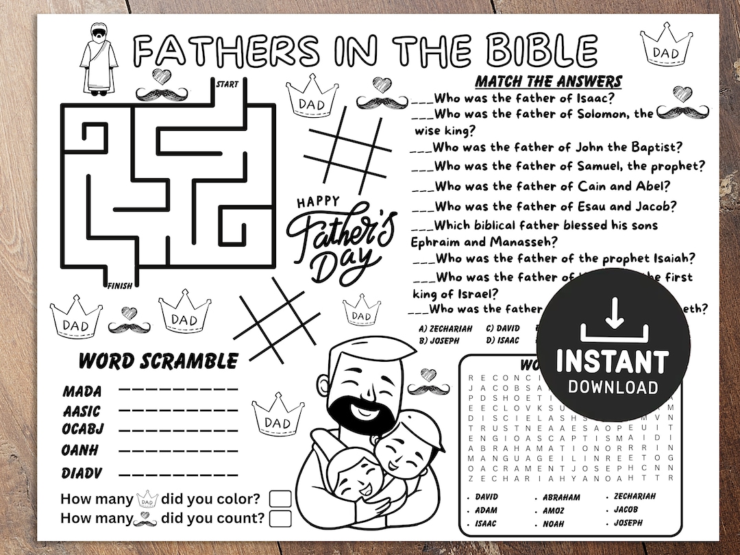 Father's Day, Bible Activity, Sunday School Craft, Father's Day Craft ...