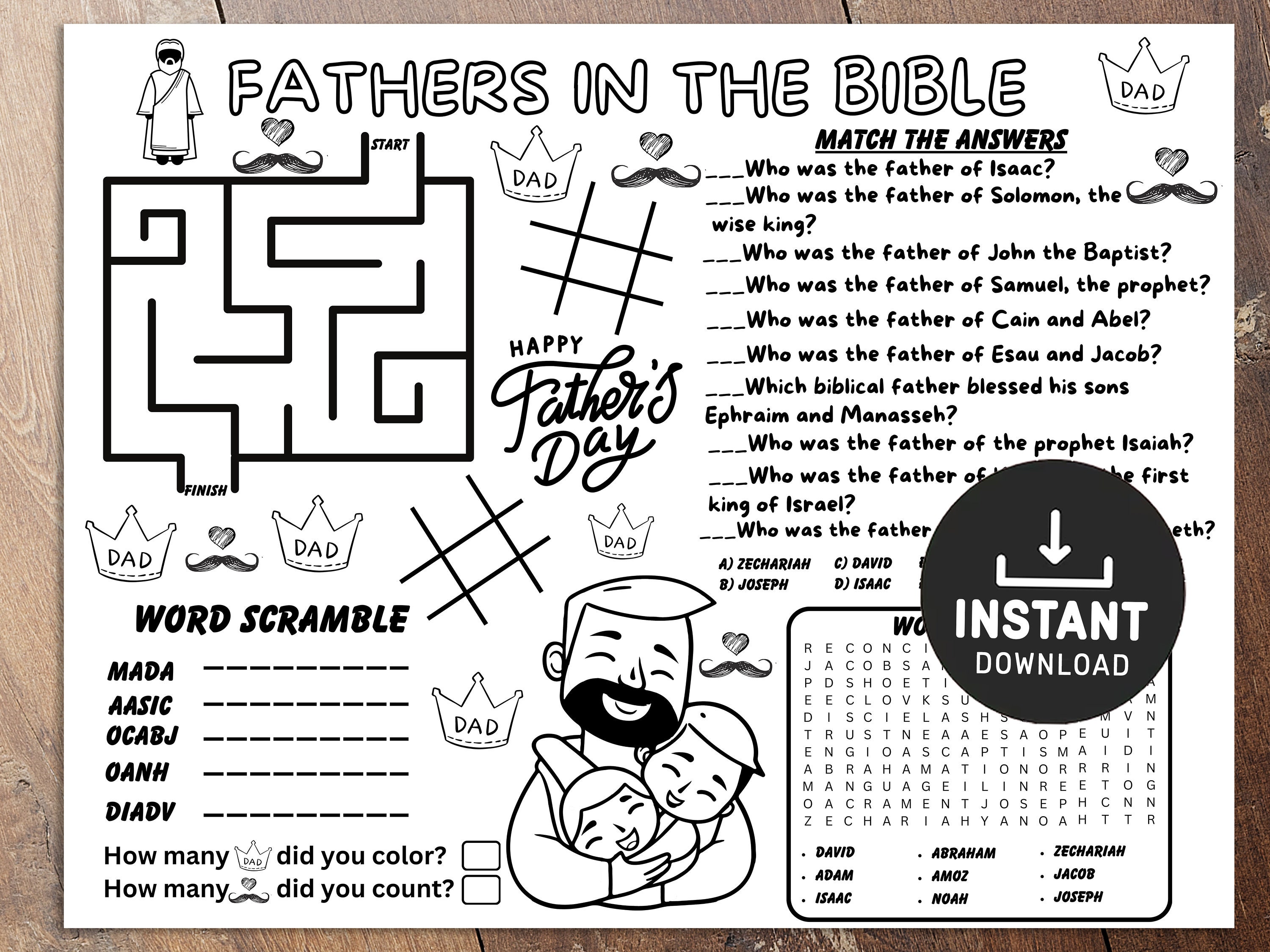 Father's Day, Bible Activity, Sunday School Craft, Father's Day Craft ...