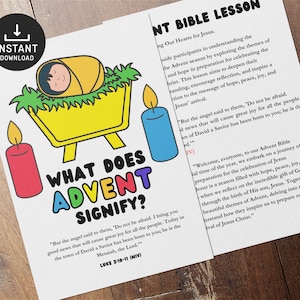 Advent Bible Lesson Christmas Craft Activity Printable for Kids, Kids ...