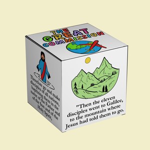 The Great Commission Coloring Cube, Printable Bible Activity, Kids ...