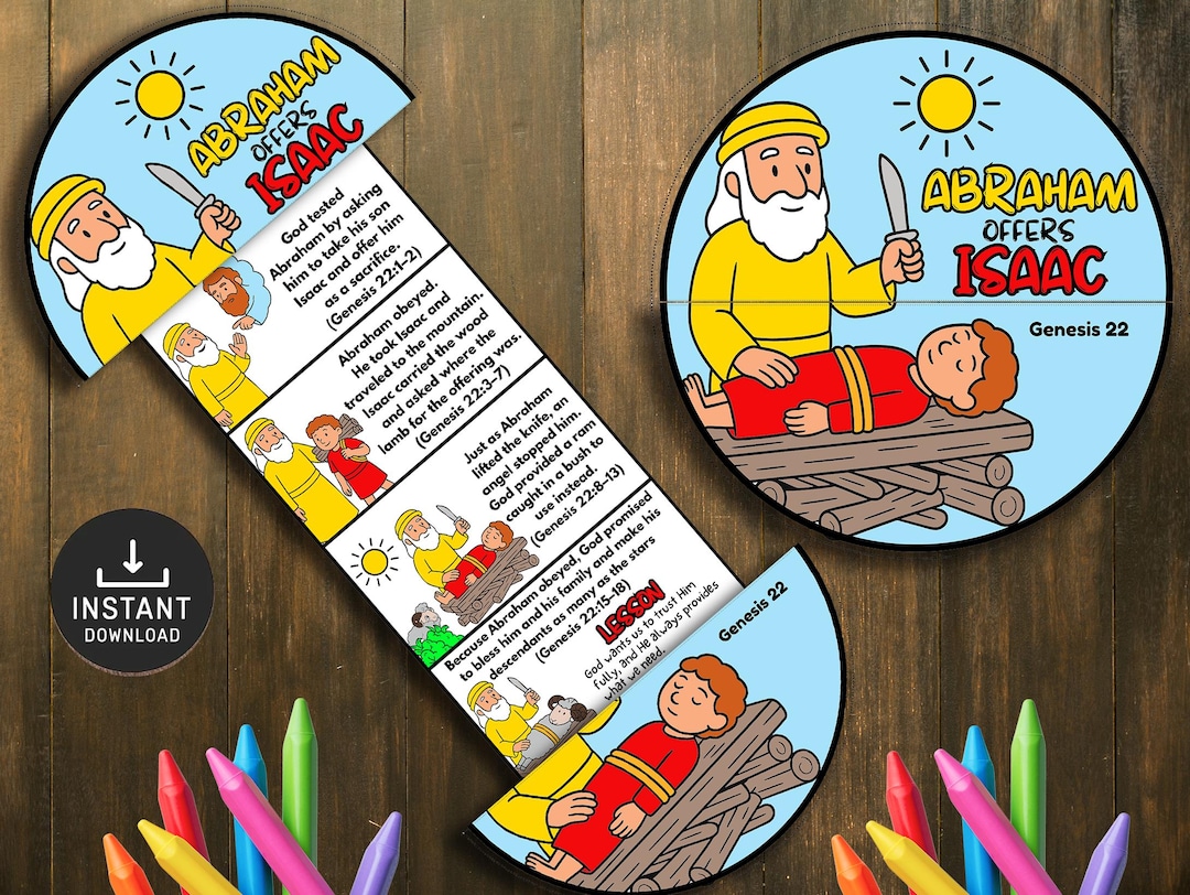 Abraham Offers Isaac Folding Surprise Bible Story Craft, Bible Lesson ...
