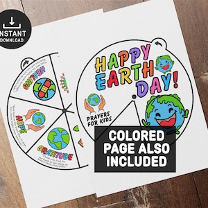 Earth Day Coloring Wheel, Earth Day Activity, Earth Day Preschool ...