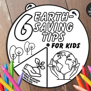 Earth Day Coloring Wheel, Earth Day Activity, Earth Day Preschool ...