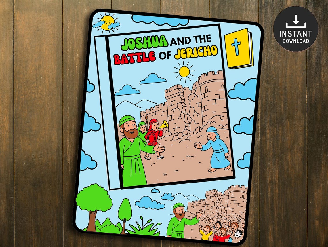 Joshua and the Battle of Jericho Mini Book, Sunday School Craft, Bible ...