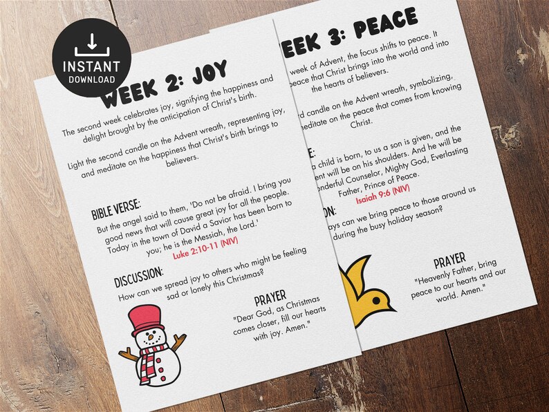 Advent Bible Lesson Christmas Craft Activity Printable for Kids, Kids ...