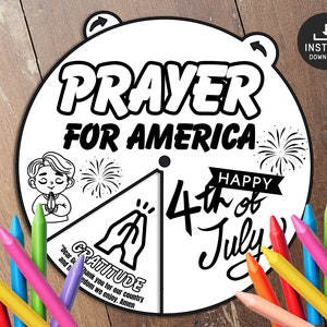 4th July Prayer, Coloring Wheel, Freedom in Jesus, July 4th Bible Craft ...