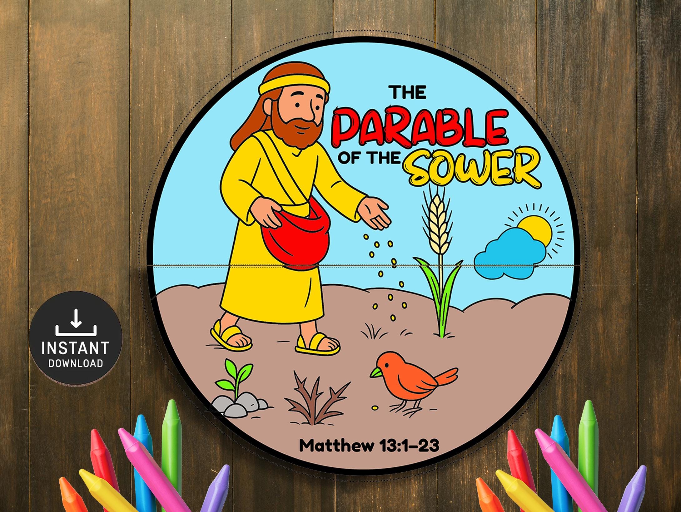 The Parable of the Sower Folding Surprise Bible Story Craft, Kids Bible ...
