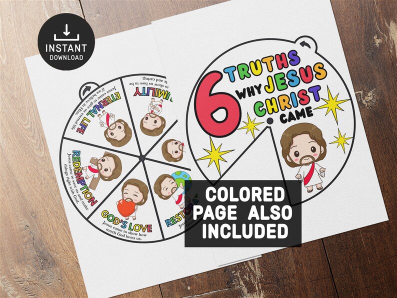 Easter Coloring Wheel, Coloring Spinner, Kids Bible Lesson, Memory Game ...