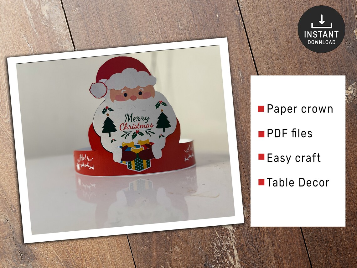 Christmas Paper Crowns Coloring Activity Printable Kids Craft Hats ...