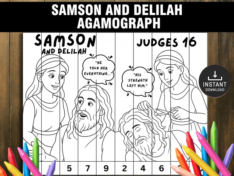Samson and Delilah Agamograph, Bible Story Craft, Bible Lesson, Bible ...