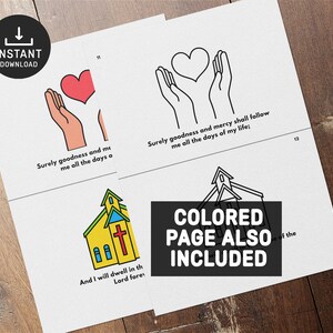 Psalm 23, Bible Activity, Sunday School Craft, Mini Book, Half Page ...