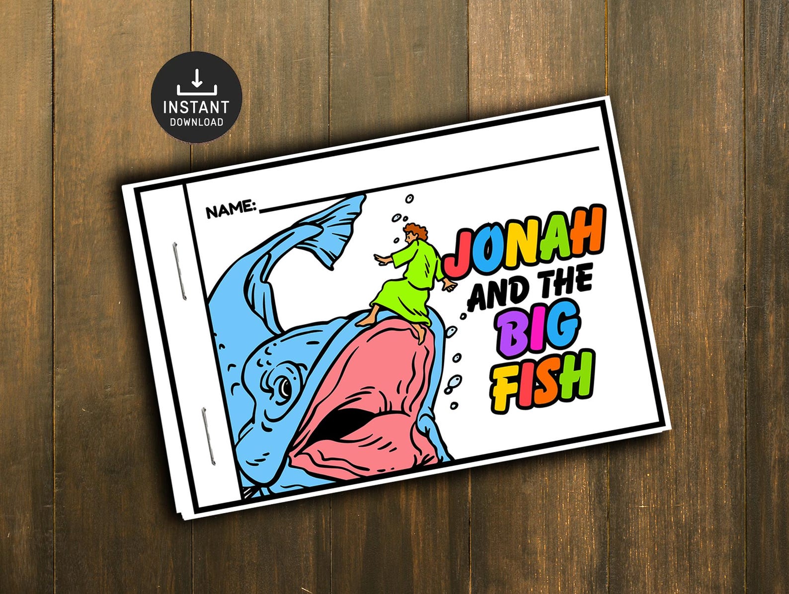 Jonah and the Whale Mini Book, Bible Lesson Kids, Bible Lesson, Memory ...