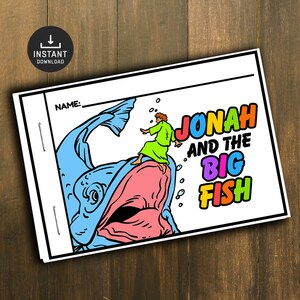 Jonah and the Whale Mini Book, Bible Lesson Kids, Bible Lesson, Memory ...