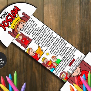 King Josiah Bible Story Craft, Sunday School Activity (digital Download ...