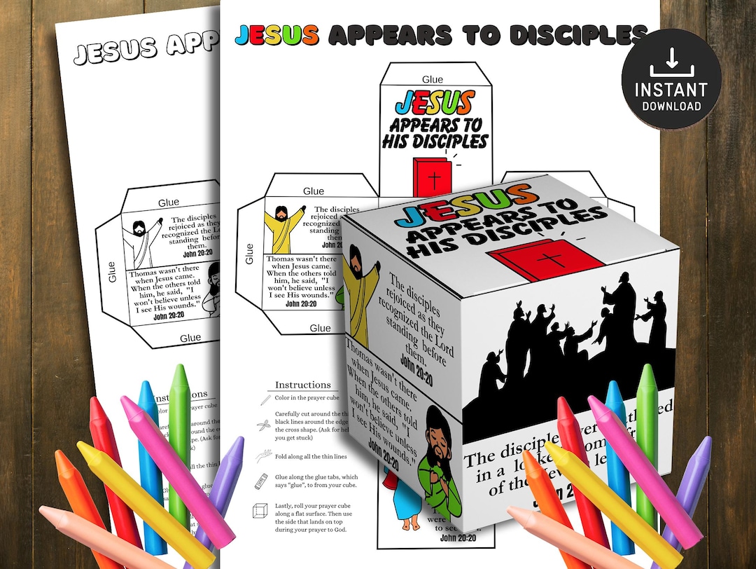 Jesus Appears to His Disciples Coloring Cube, Easter Craft, Bible ...