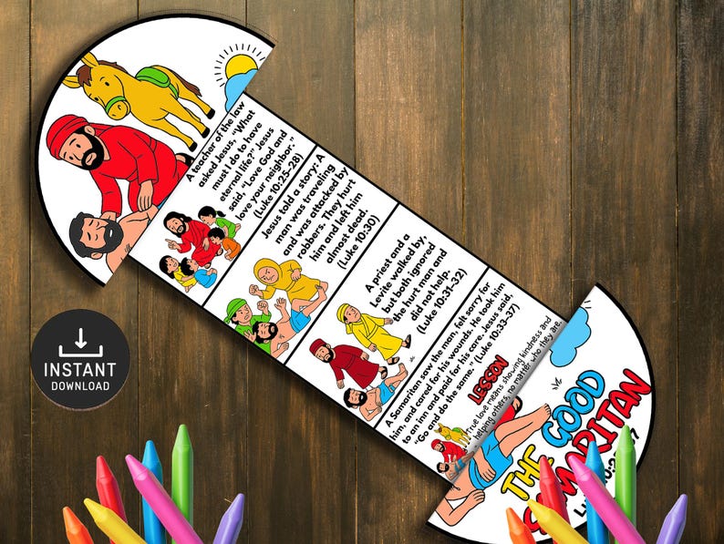 Good Samaritan Bible Story Craft, Folding Surprise, Sunday School ...